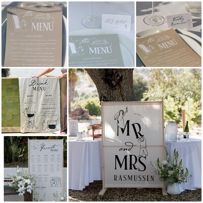 Hand Drawn Wedding Welcome Sign Template Old Money Champagne Tower ...