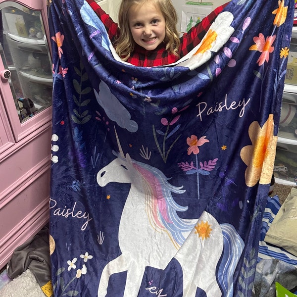 Personalized School Bus Blanket for Kids, Custom Monogrammed Blanket ...