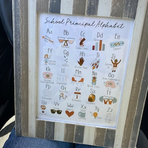 School Counselor Alphabet Print Counseling Gift ABC Office Wall Decor ...