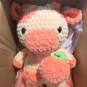 Crochet Cow, Peach Cow Plushie, Cow Plushie, Crochet Cow Plush - Etsy