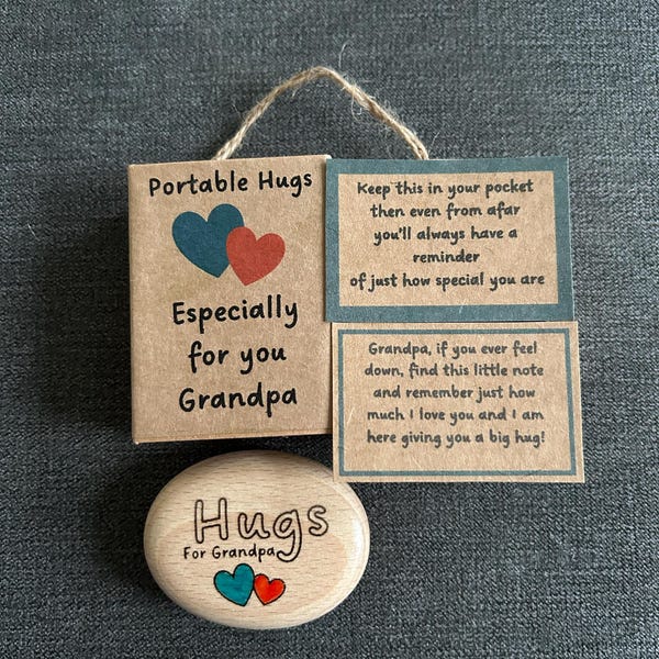 Portable Hug, Pocket Hug, Post Direct, Personalised Wooden Pebble ...