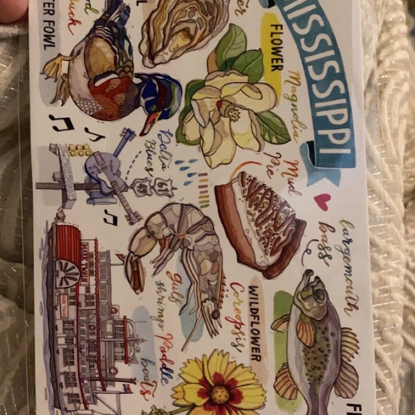 Mississippi State Postcard. - Etsy