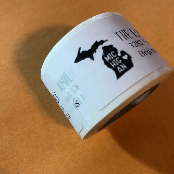 State Return Address Labels Roll, Personalized Labels Roll, Thermal ...