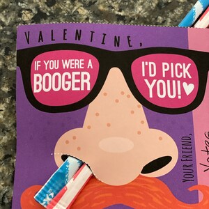 Funny Booger Nose Picking Valentines Classroom Balloon Holder ...