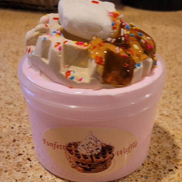 Funfetti Waffle DIY Slime Cake Scented Clay Sprinkles Asmr Stress ...