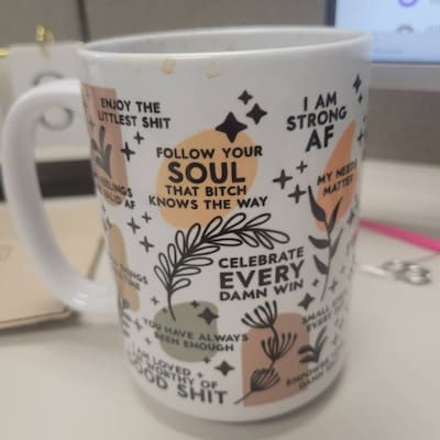 Daily Reminders Mug 15oz Coffee Mug Minimalistic Motivational Quote ...