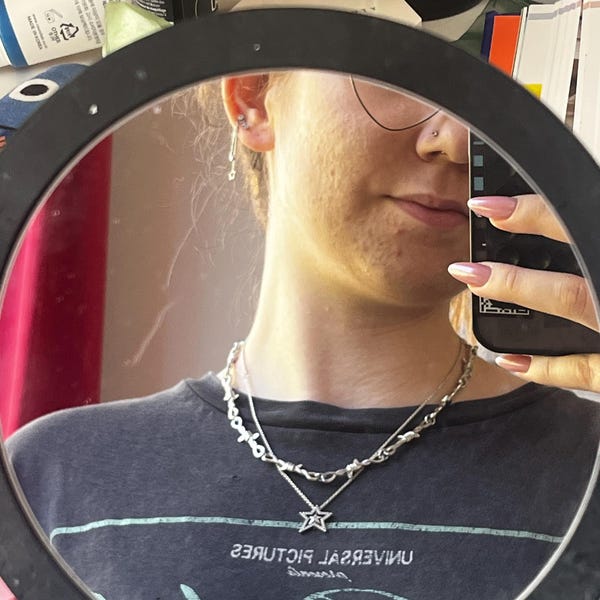 Barbed Wire Silver Necklace | Emo Goth Cool Fashion Rock Tattoo Edgy - Etsy