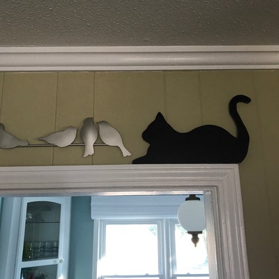 Wood Cat Door Topper four Poses - Etsy