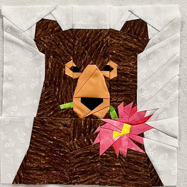 Bear Paper Piecing Pattern, Polar Bear, Grizzly Bear, PDF Animal ...