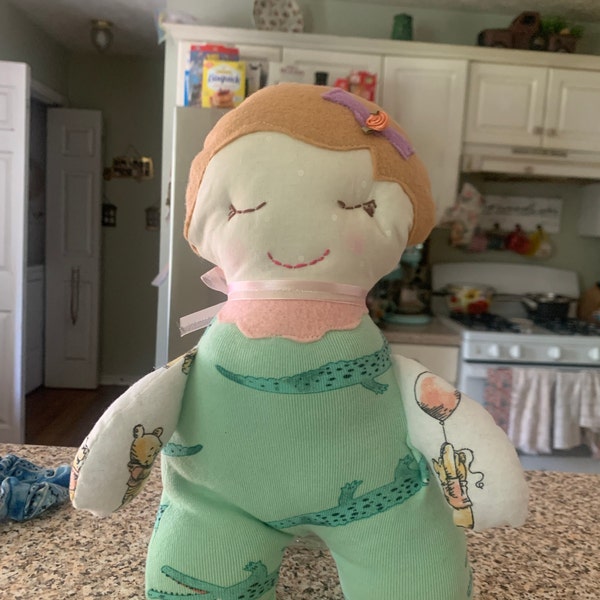 Rag Doll Sewing Pattern: Button Baby & Robin Stuffed Toy (PDF Pattern ...