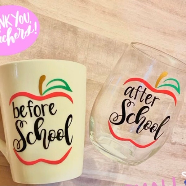 Before After School SVG File, Teacher SVG, Apple SVG File, Cricut ...