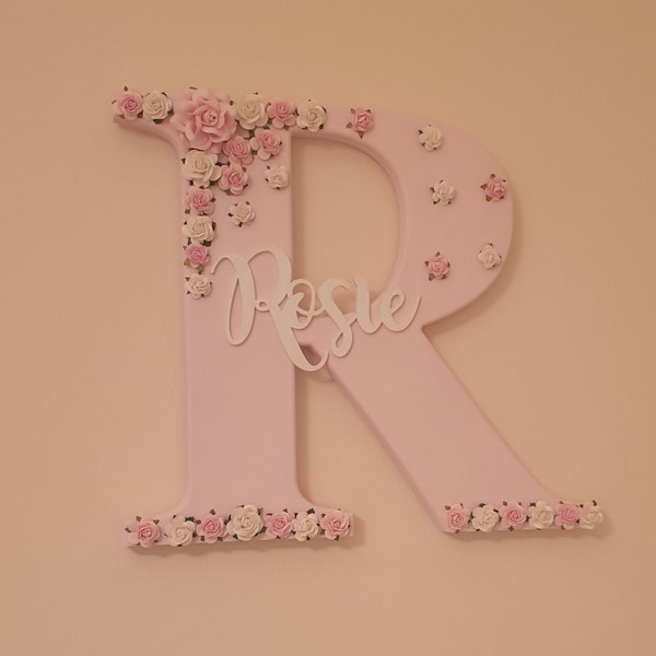 Personalised Nursery Letter - High Quality Floral Wooden Letter ...