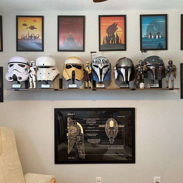 Star Wars Art Print Slave I, Star Wars Grid Paper,at at Vintage Art ...