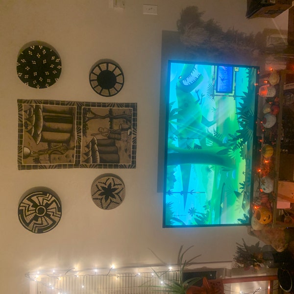Black and Natural Sabai Handwoven Baskets, Wall Decor for Living Room ...