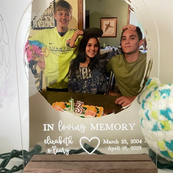 Personalized Memorial Gifts, Clear Acrylic Desktop Display, Loss of ...