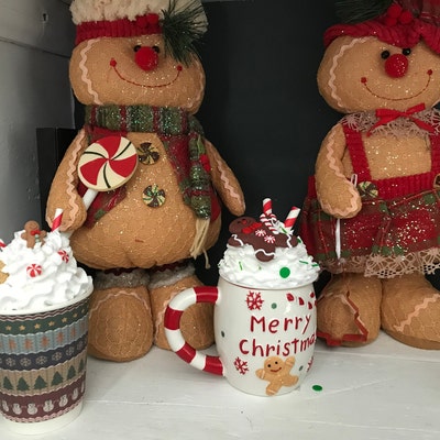 Gingerbread Man Chef & Gingerbread Girlfriend Couple 40cm Tall ...