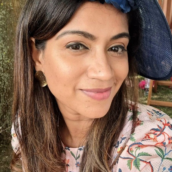 Navy Blue Fascinator, Navy Wedding Hat, Blue Flower Fascinator Hat ...