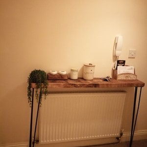 Omni Rustic Console Table With Black 3 Pin Hairpin Legs. hallway Table ...