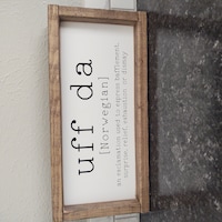 Uff Da Sign Norway Gift Norwegian Sign Scandinavian Home Decor Viking ...