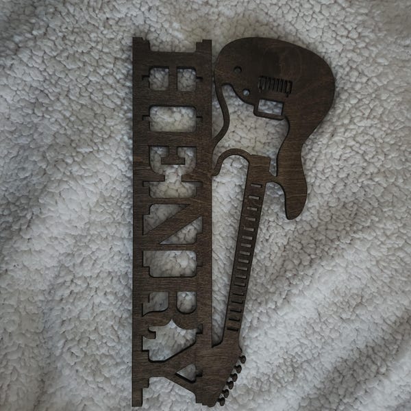 Guitar Name Sign, Nursery Decor, Personalized Wood Sign, Music Gift ...