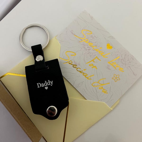 Personalized Mens Leather Keychain With Photo,metal Tag Photo Keychain ...