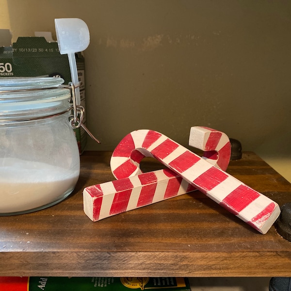 CANDY CANES | Wooden | Primitive TIERED Tray Decor | Rustic | Shelf ...