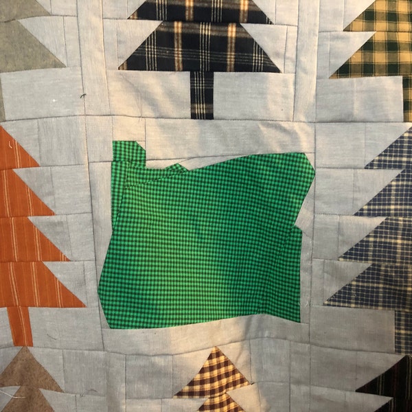 State of Oregon Paper Pieced Block - Etsy