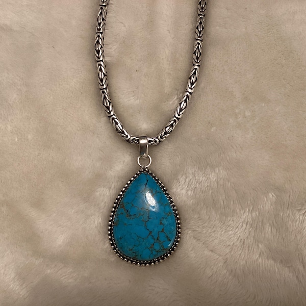 Turquoise Pendant 925 Sterling Silver Pendant Handmade Turquoise ...