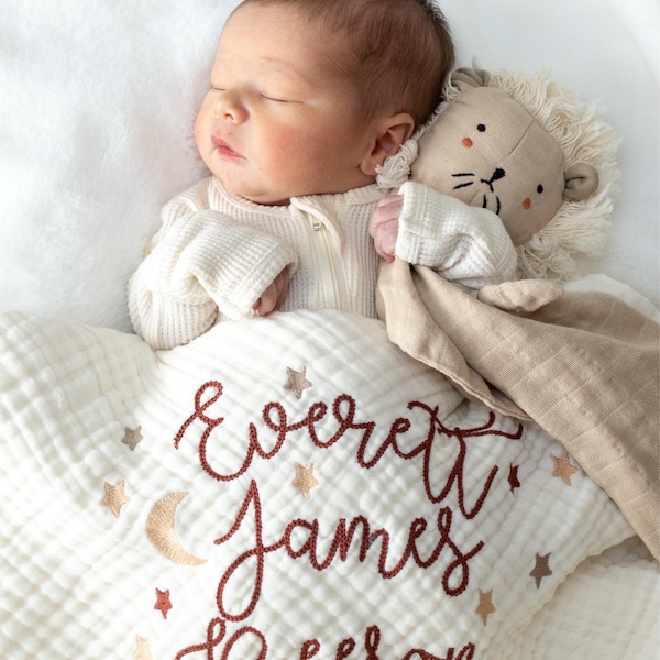 Personalized Embroidered Baby Boy Receiving Blanket, Baby Blanket With ...
