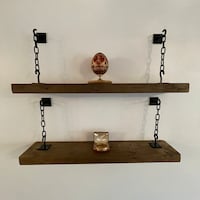 Rustic Bespoke Industrial Handmade Floating Shelves Chain - Etsy UK