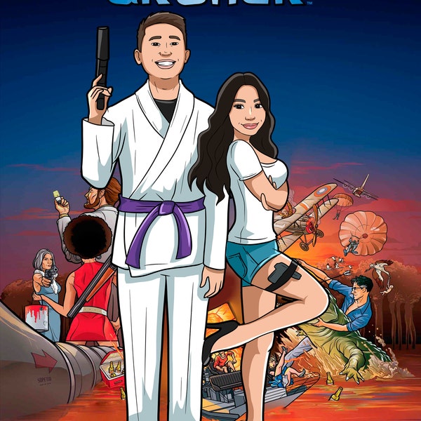 Archer Portrait, Archer Couple Portrait, Secret Agent Digital ...