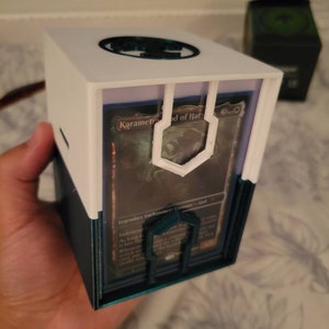 MTG Commander Sized Deck Box W Toploader Slot and Dice Compartment Tray ...