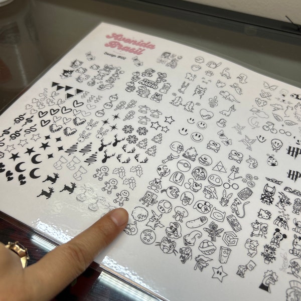 Curves & Chaos Nail Art Template | Nail Trace Practice Sheet ...