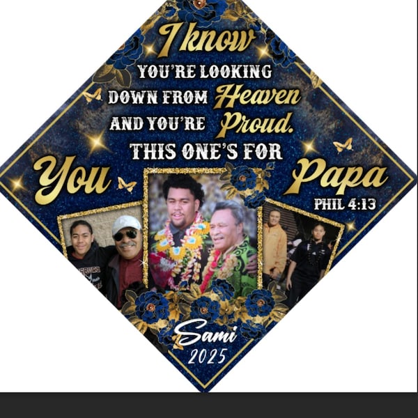 Personalized Memorial Graduation Cap Topper, Memories Mom and Dad Grad ...