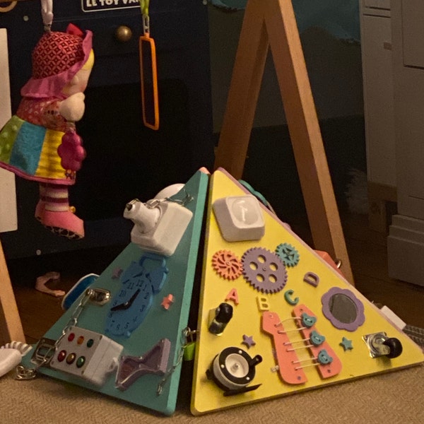 DYZI Montessori Busy Board Pyramid Cube for Toddlers Educational Toys ...