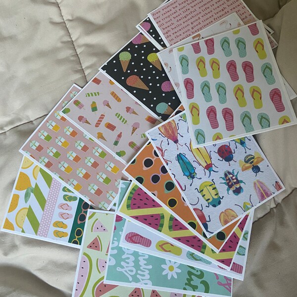 Pastel Medium Flowers Note Cards/set of 12, Budget EZ, Blank Inside ...