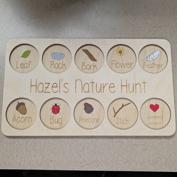 Nature Hunt Board Montessori Scavenger Hunt Personalized Nature ...