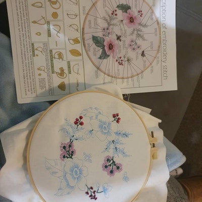 Flower Ribbon Embroidery Kit Floral, Easy DIY Beginner Ribbon ...