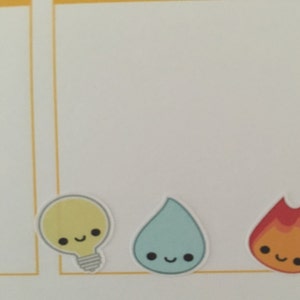 Happy Utilities Monthly Reminder Tracker Cute Kawaii Planner Stickers ...