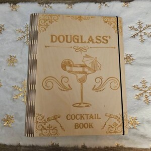 Custom Wooden Cocktail Recipe Book Eco Friendly Cooking Gift Recipe ...