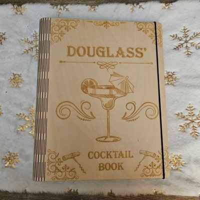 Custom Wooden Cocktail Recipe Book Eco Friendly Cooking Gift Recipe ...