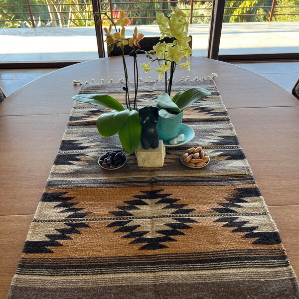 Zapotec Southwest Wool Table Runner / Wall Tapestry Measuring 72 X 16 ...