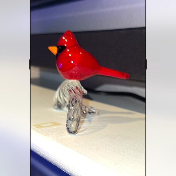 Red Cardinal, Hand Blown Art Glass - Etsy
