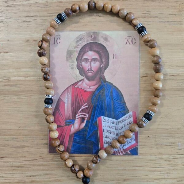 Orthodox Prayer Rope, Garnet and Jade Gemstone Beads, Hematite Stone ...