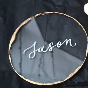 Rustic Glam Gold Edged Place Cards Perspex Place Names | Etsy