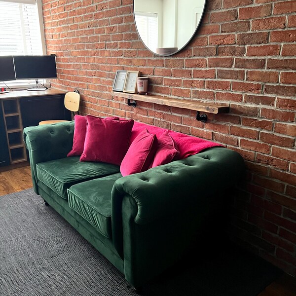 Reclaimed Solid Wood Radiator Shelf | Narrow Entryway Shelf | Reclaimed ...