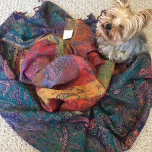 Tree of Life Boiled Wool Blanket Orange Pure Wool Throw Blanket With ...
