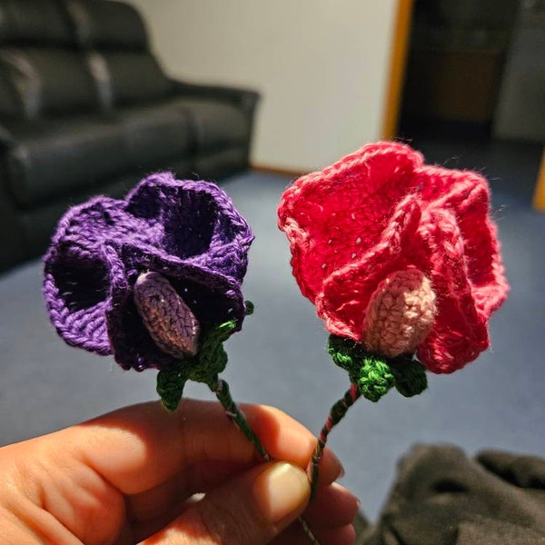 Crochet Sweet Pea Pattern - Crochet Flower Pattern - Photo Tutorial ...