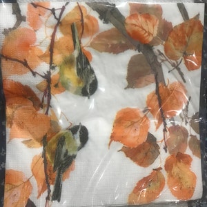4 Decoupage Paper Napkin of Red Robin & Poppy | Etsy