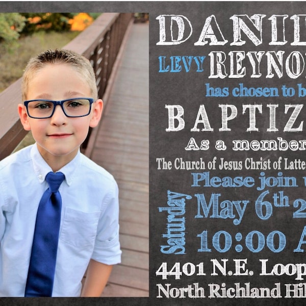 LDS Baptism Invitation, LDS Boy Baptism Invitation, Chalkboard Baptism ... LDS Baptism Invitation, LDS Boy Baptism Invitation, Chalkboard Baptism ...